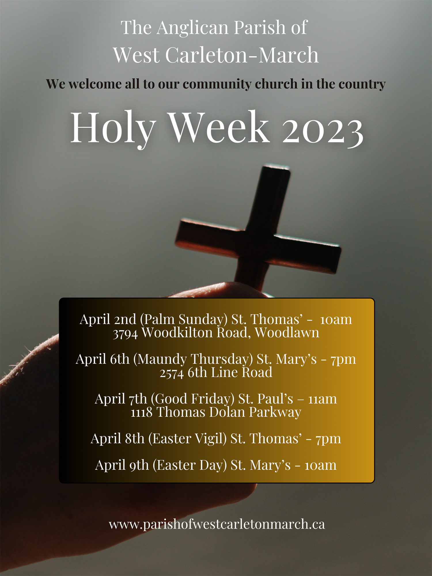The Anglican Parish of West Carleton-March Holy Week 2023 - West ...